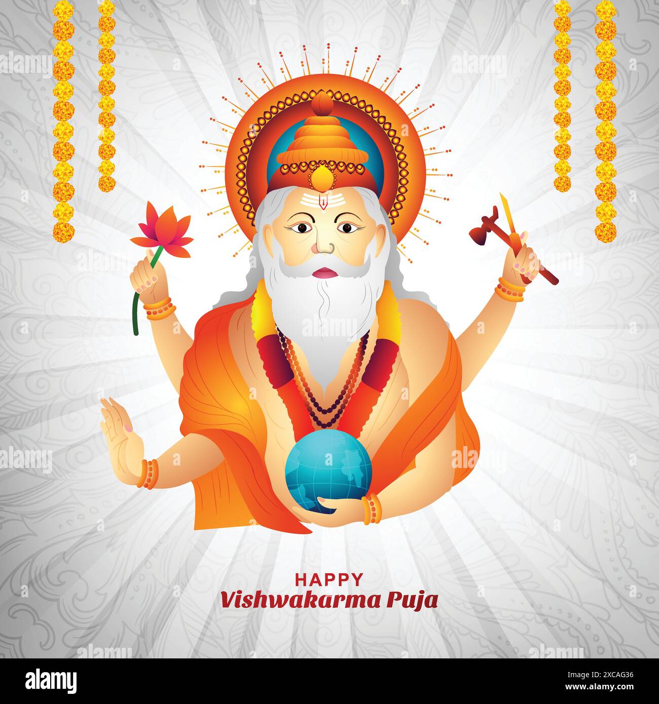 Happy vishwakarma puja illustration holiday card background Stock Vector Image & Art - Alamy