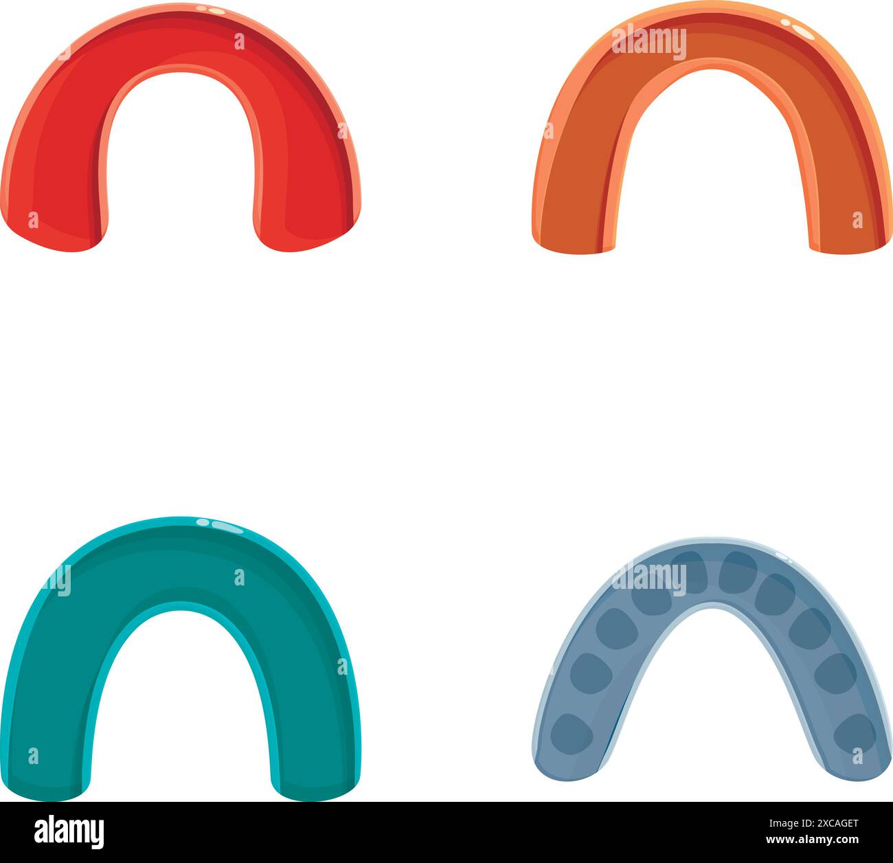 Four simple, colorful cartoon arches isolated on a white background ...