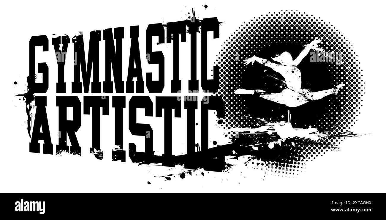 A vector illustration of Female Artistic Gymnastic Banner Stock Vector ...