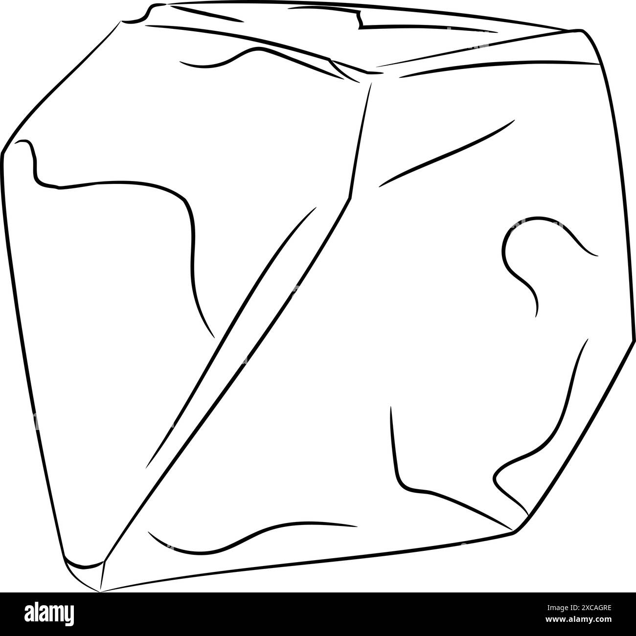 Line art of natural ruby without cut. Vector illustration of a ruby ...