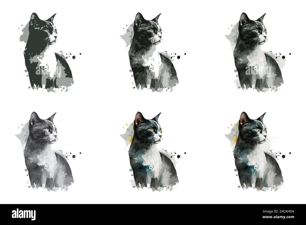 Cat Watercolor vector illustration Stock Vector Image & Art - Alamy