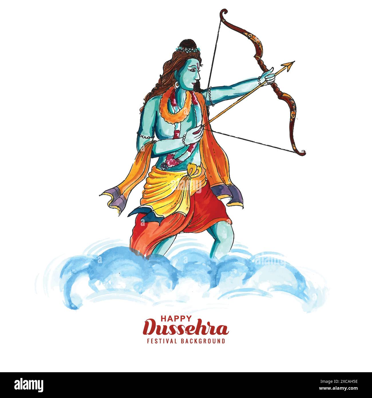 Lord rama shree ram navami festival wishes card celebration background ...