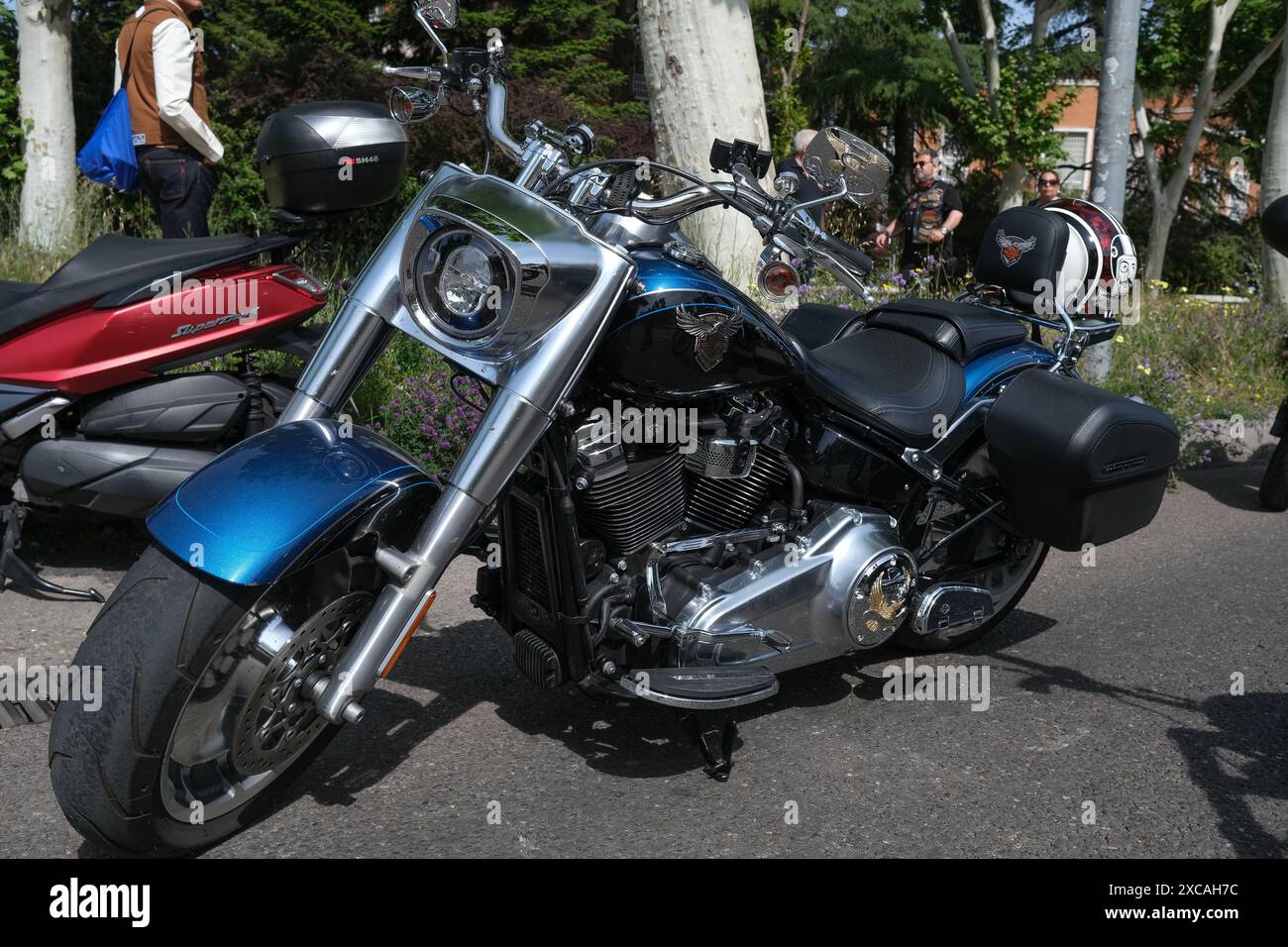 Harley-Davidson motorcycles during a Harley Davidson biker rally before ...