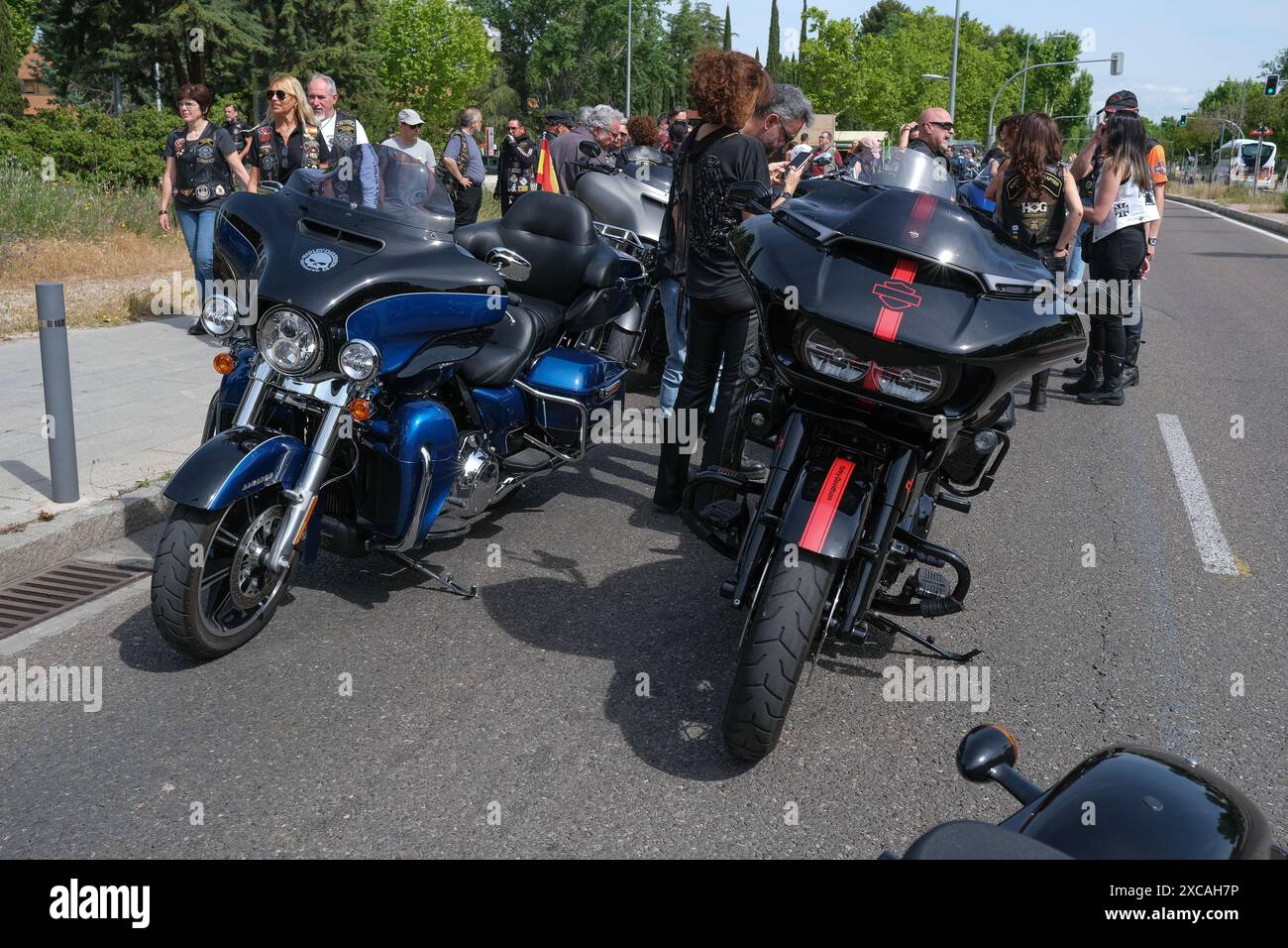 Harley-Davidson motorcycles during a Harley Davidson biker rally before ...