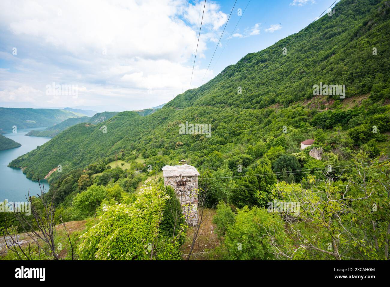 Reservoir in Drin River in the North Albanian countryside Stock Photo ...