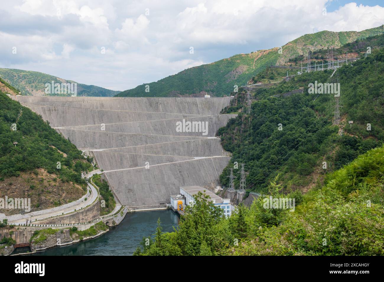 Fierza Hydroelectric Power Station in north Albanian countryside Stock ...