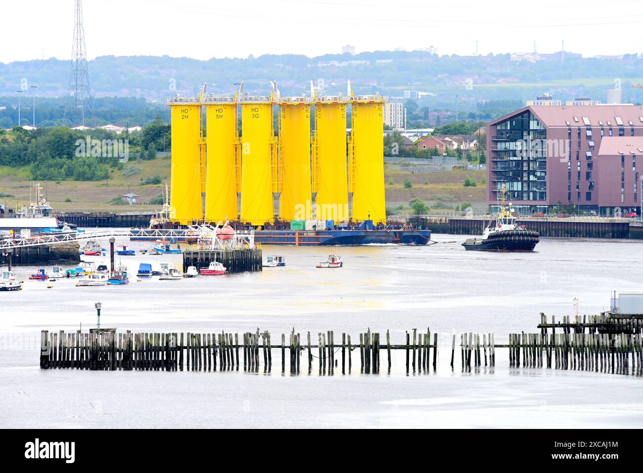 Multratug 19 and Doc Carrier barge laden with six massive wind turbine ...