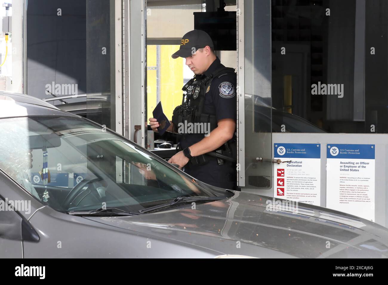 U.S. Customs and Border Protection officers conduct daily operations at ...