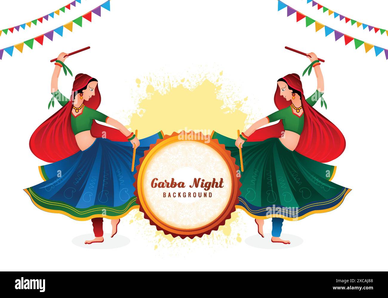 Indian womens playing garba in dandiya night navratri dussehra festival ...