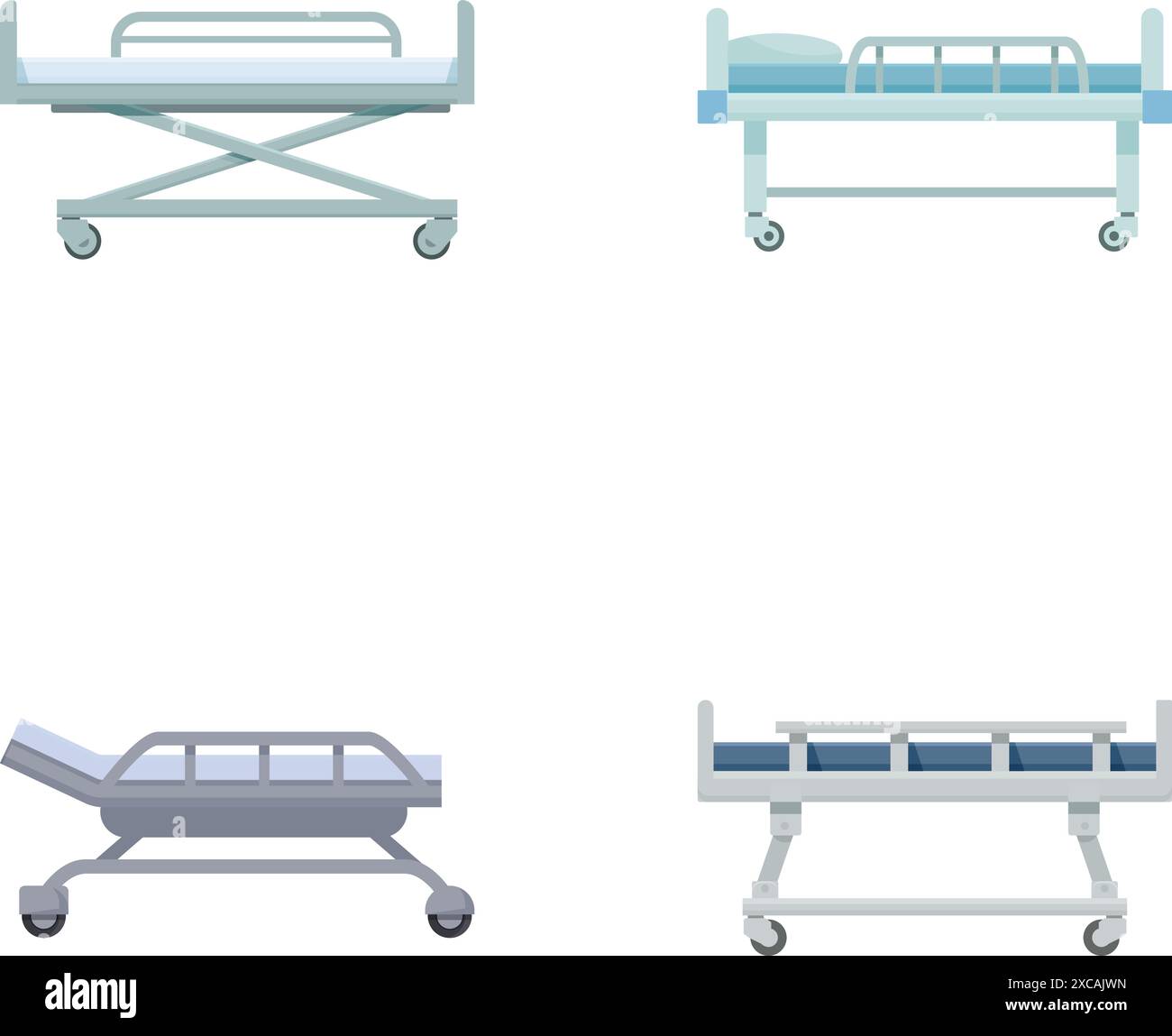Four styles of contemporary hospital beds designed for medical ...
