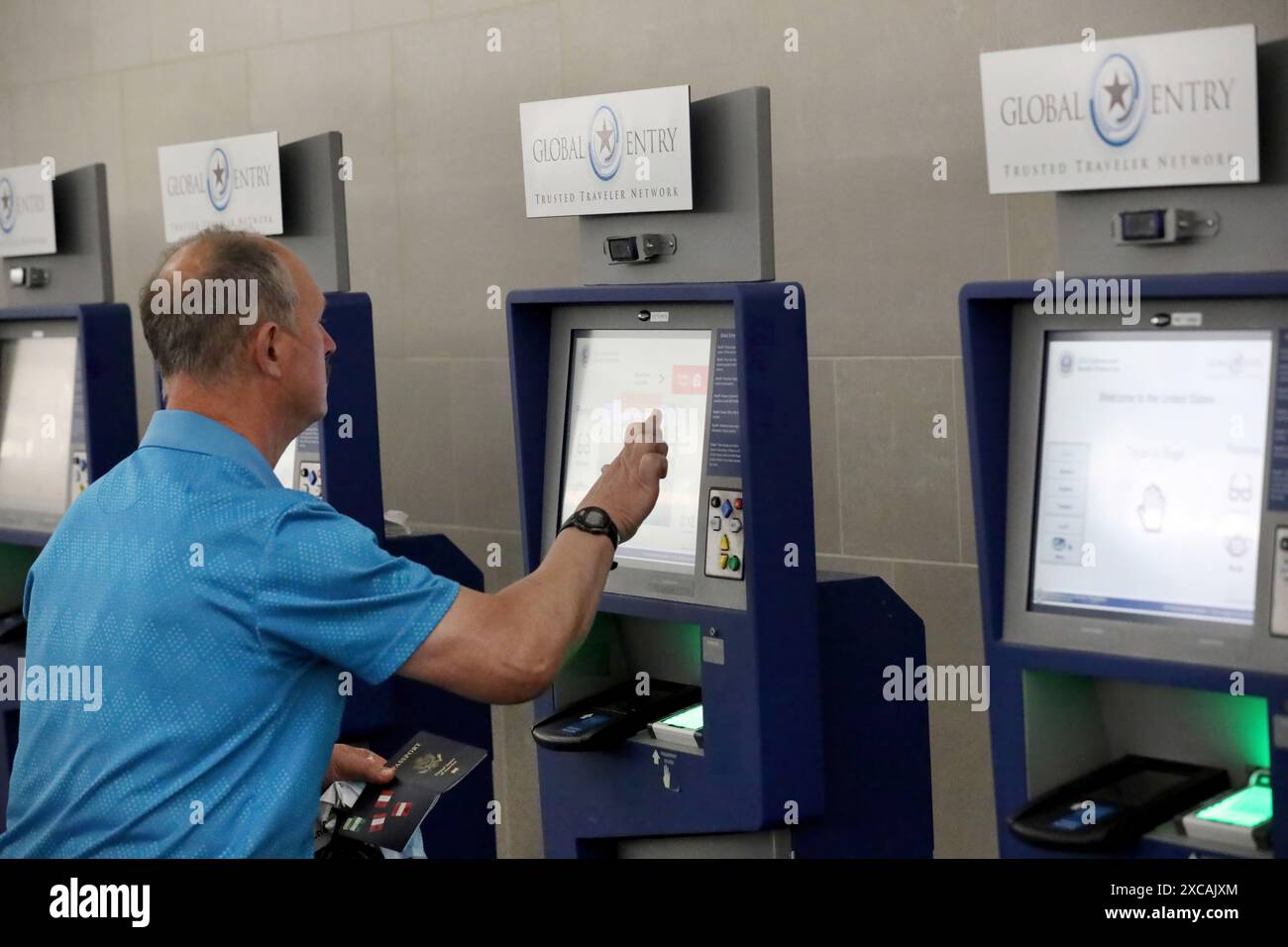 Global Entry kiosks at U.S. Customs and Border Protection arrivals ...
