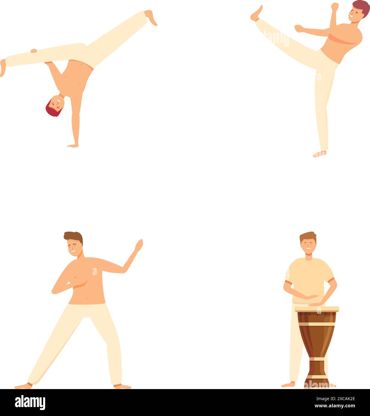 Illustration set of a male figure dancing, showing moves from ...