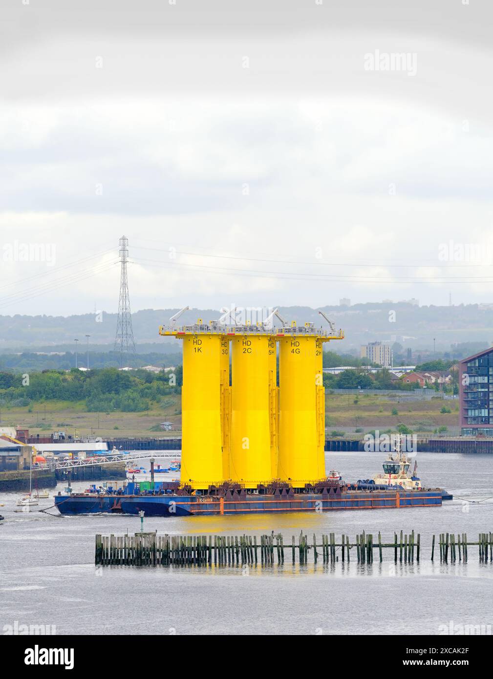 Multratug 19 and Doc Carrier barge laden with six massive wind turbine ...