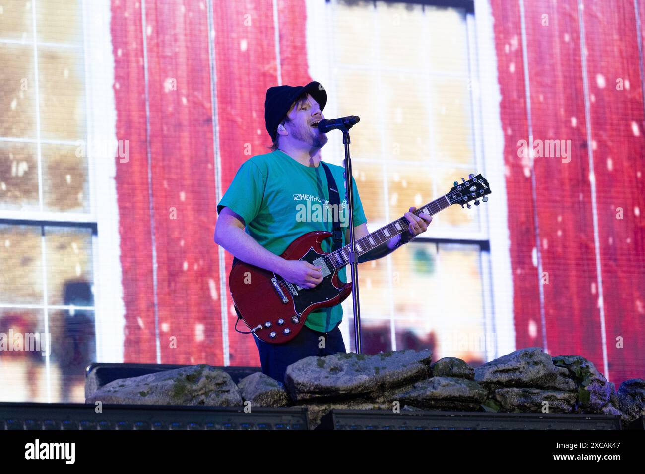 Leicestershire, UK. Saturday June 15, 2024. Patrick Stump of Fall Out ...