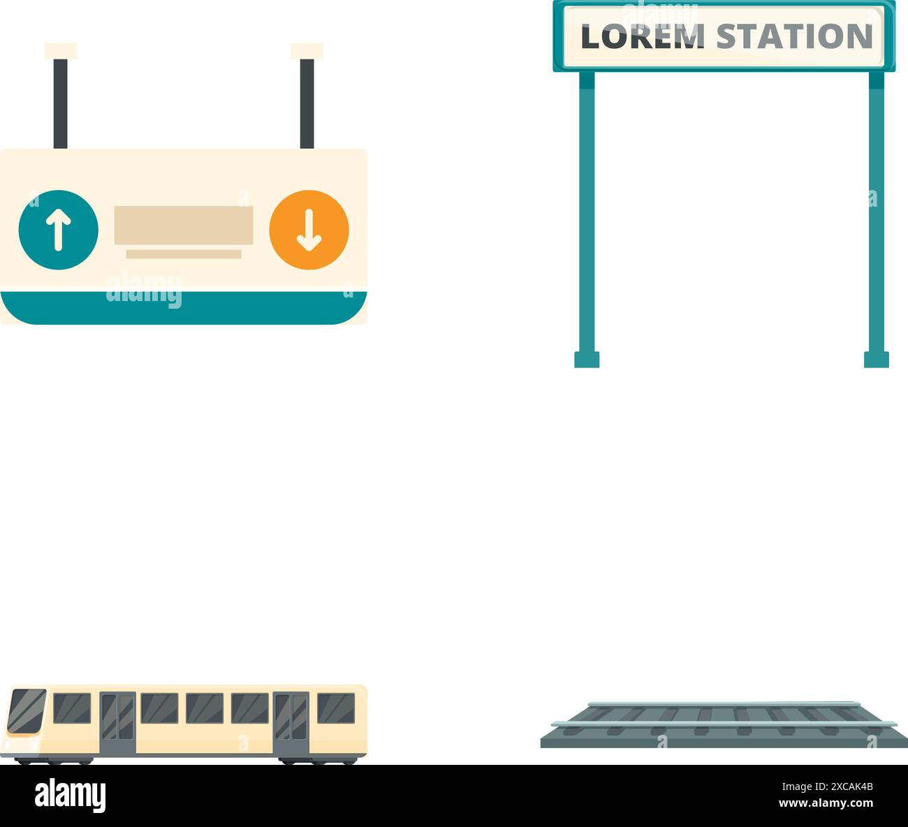 Collection of flatdesign public transportation icons including a tram ...