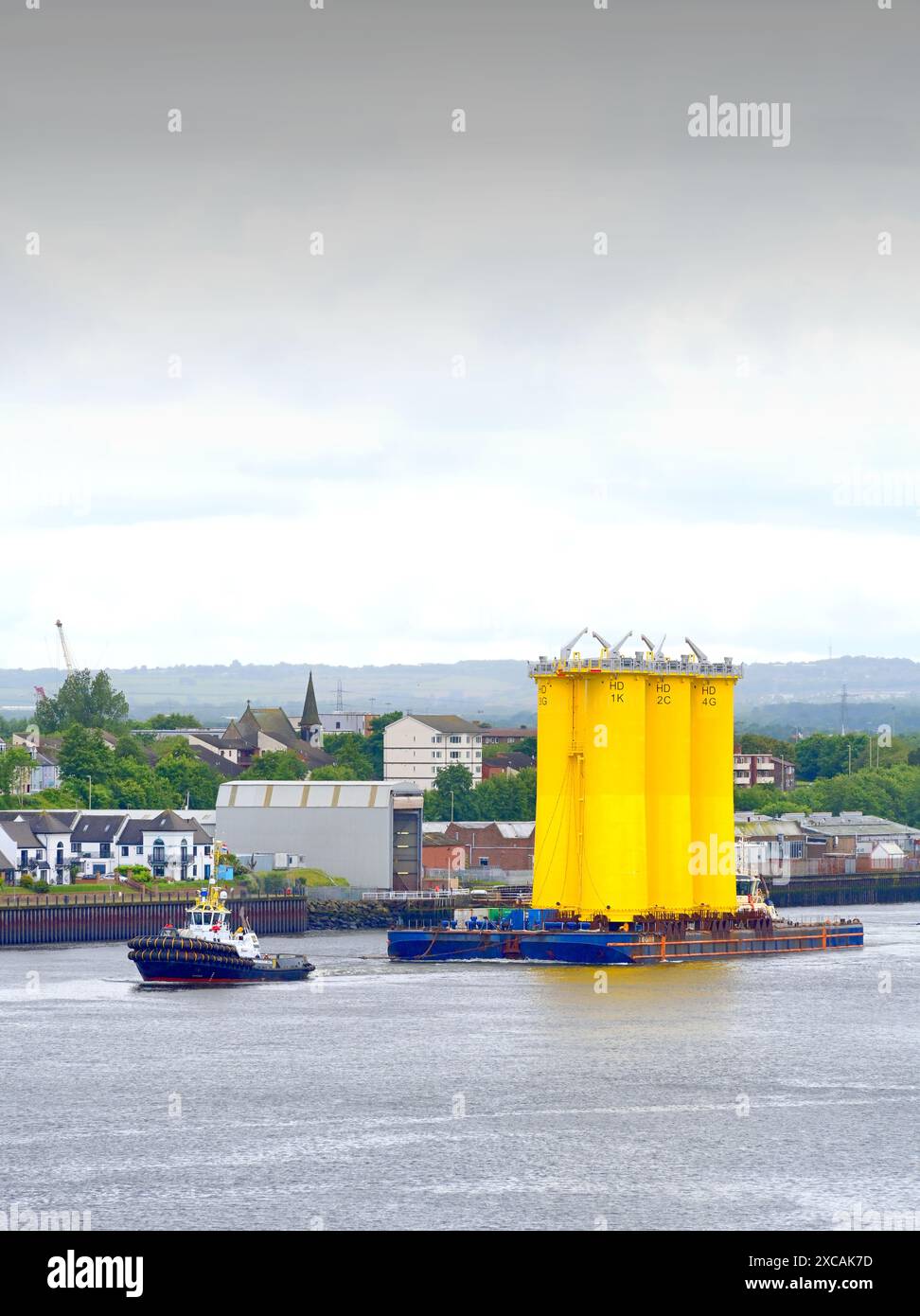 Multratug 19 and Doc Carrier barge laden with six massive wind turbine ...