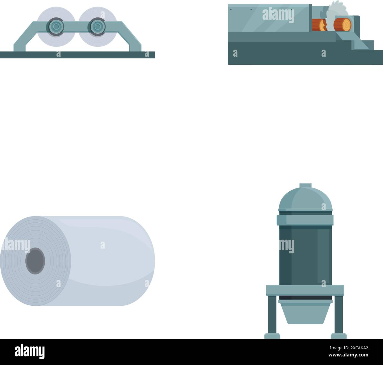 Flat design icons of various industrial machines and equipment Stock ...
