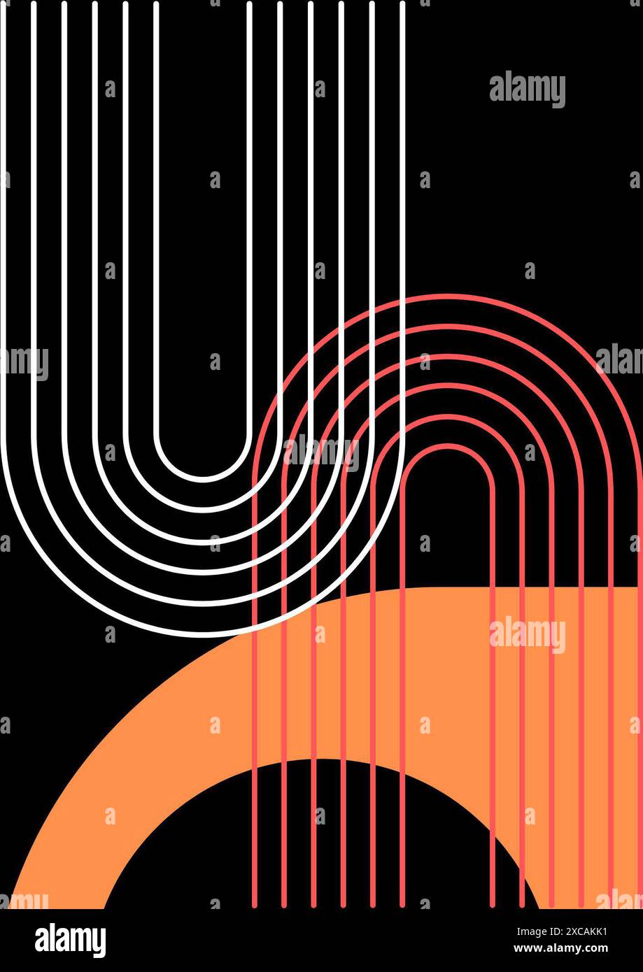 modern Bauhaus arch curve inspired design minimal trending style Stock ...