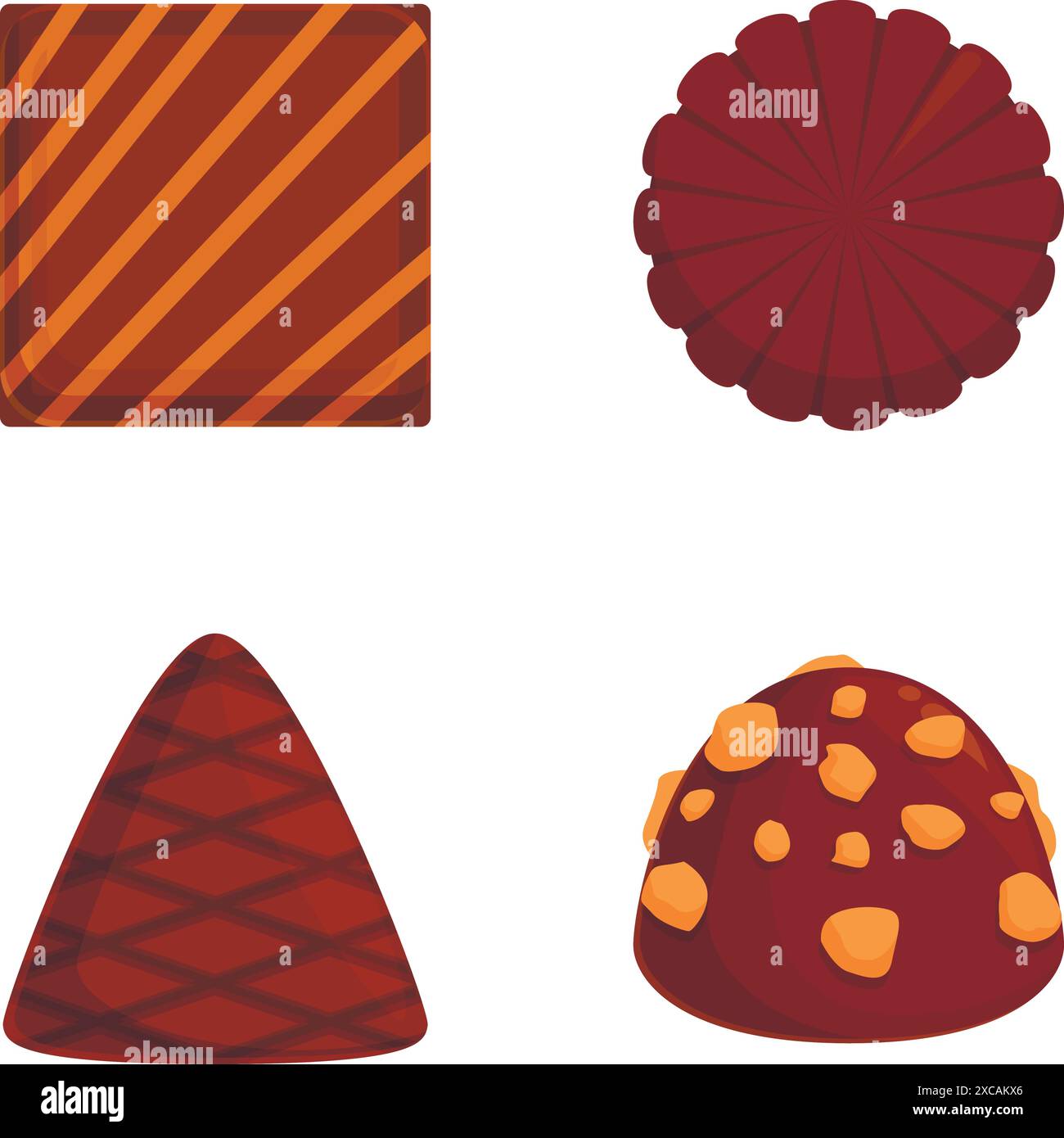 Assorted chocolate delights collection with illustrations and digital ...