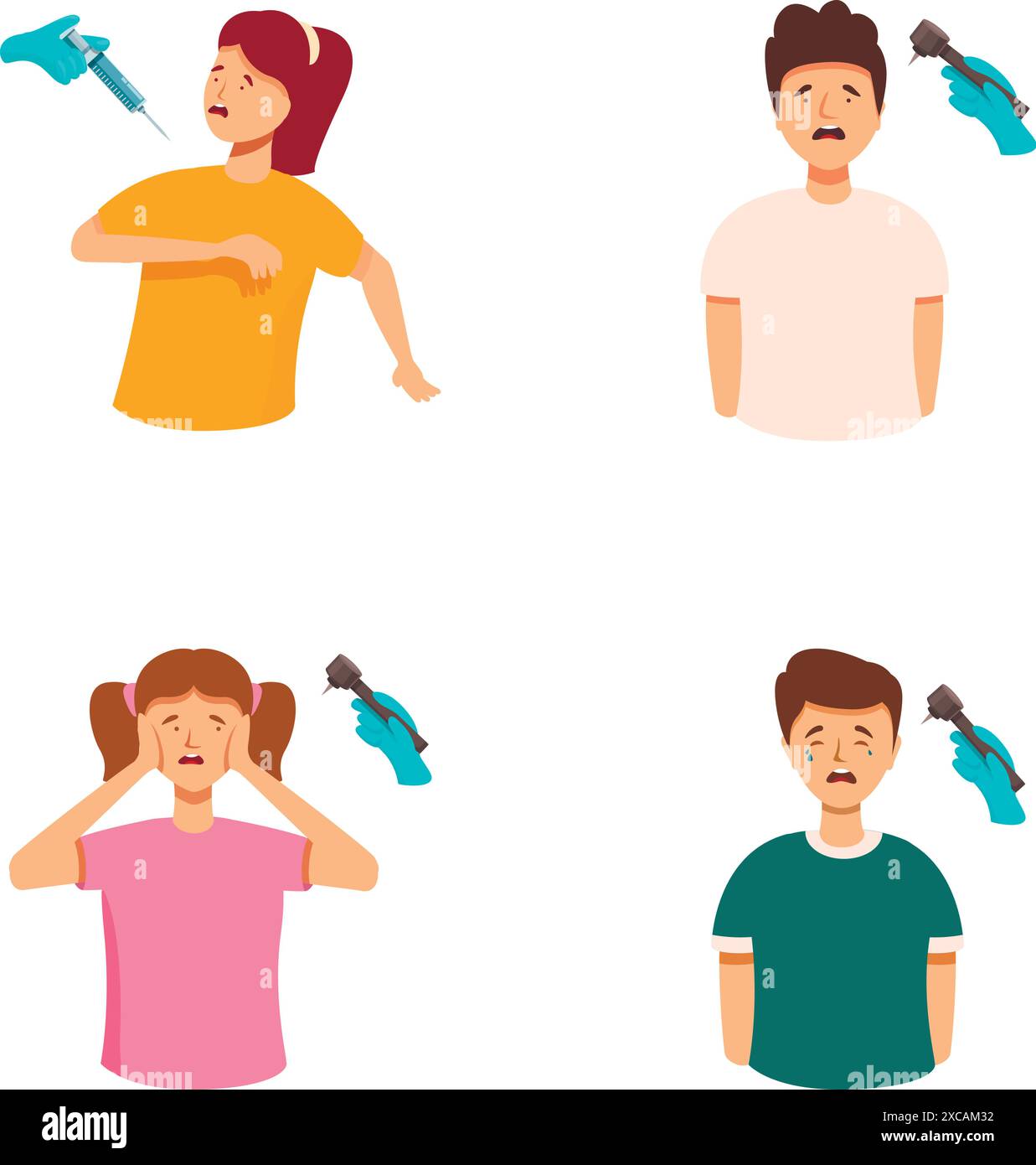 Illustration of men and women cartoon characters with ice packs on ...