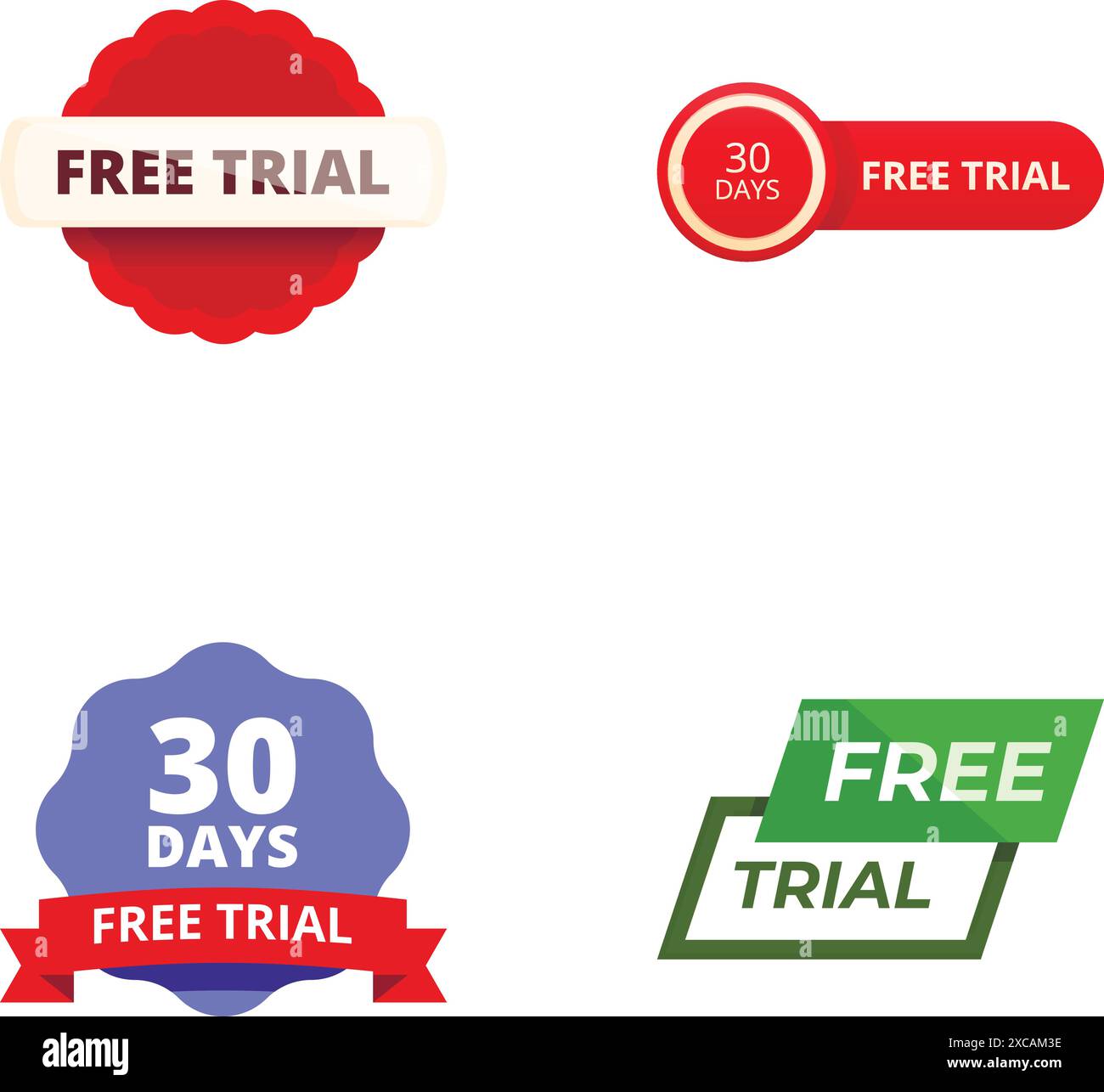 Collection of four different designs for free trial and 30day offer ...