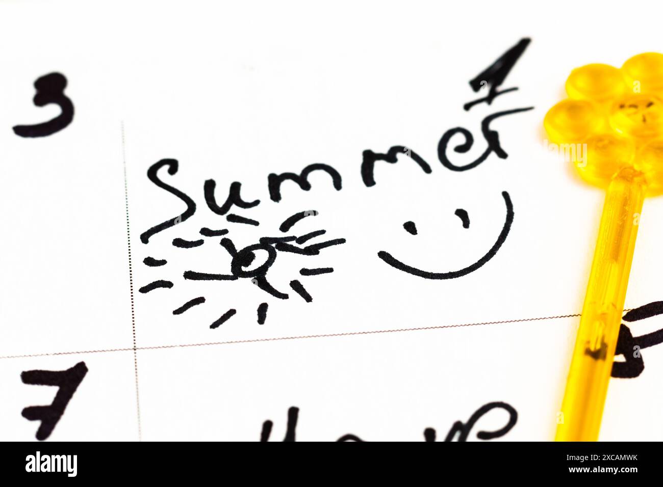Summer Calendar Schedule with summer beach Stock Photo - Alamy