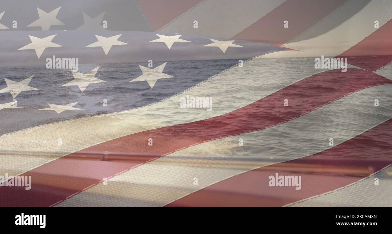 American flag waving against portrait hi-res stock photography and ...