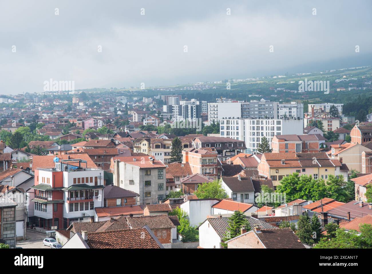 View over the beautiful city of Peja in North Kosovo Stock Photo - Alamy