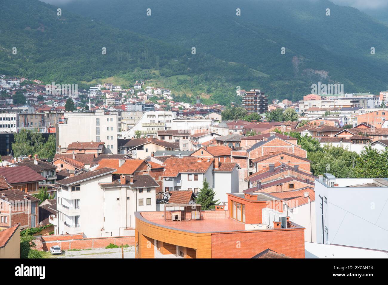 View over the beautiful city of Peja in North Kosovo Stock Photo - Alamy