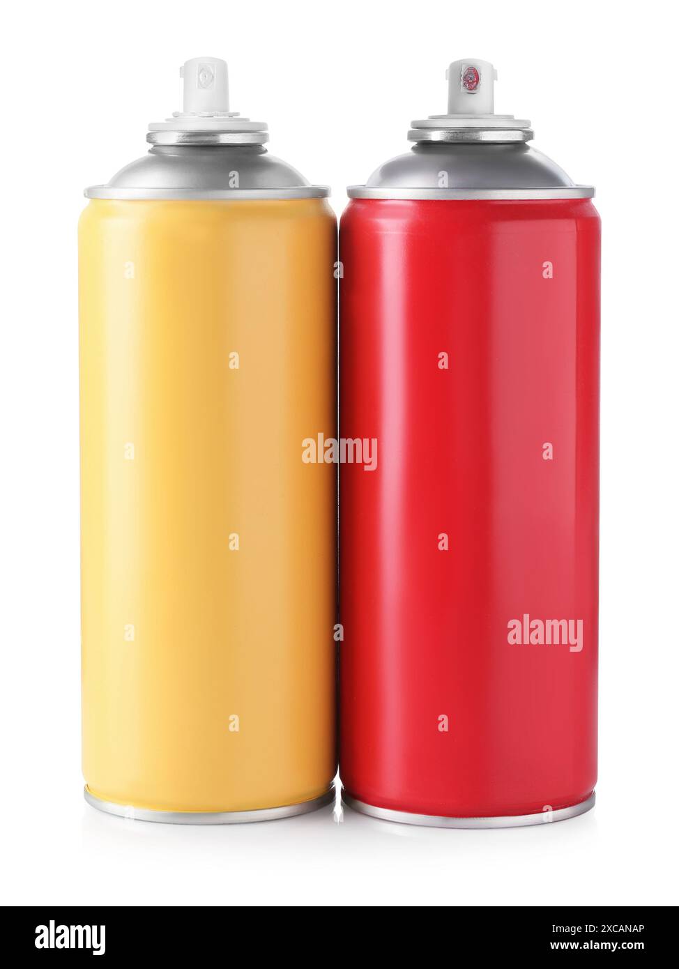 Two spray paint cans isolated on white Stock Photo - Alamy