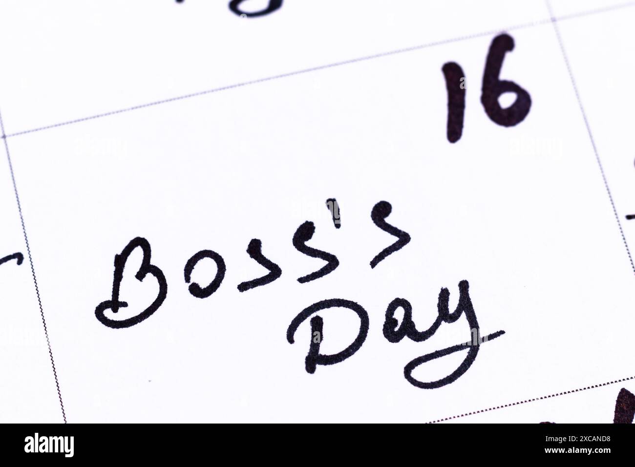 Boss day october 16 Photo calendar Stock Photo - Alamy