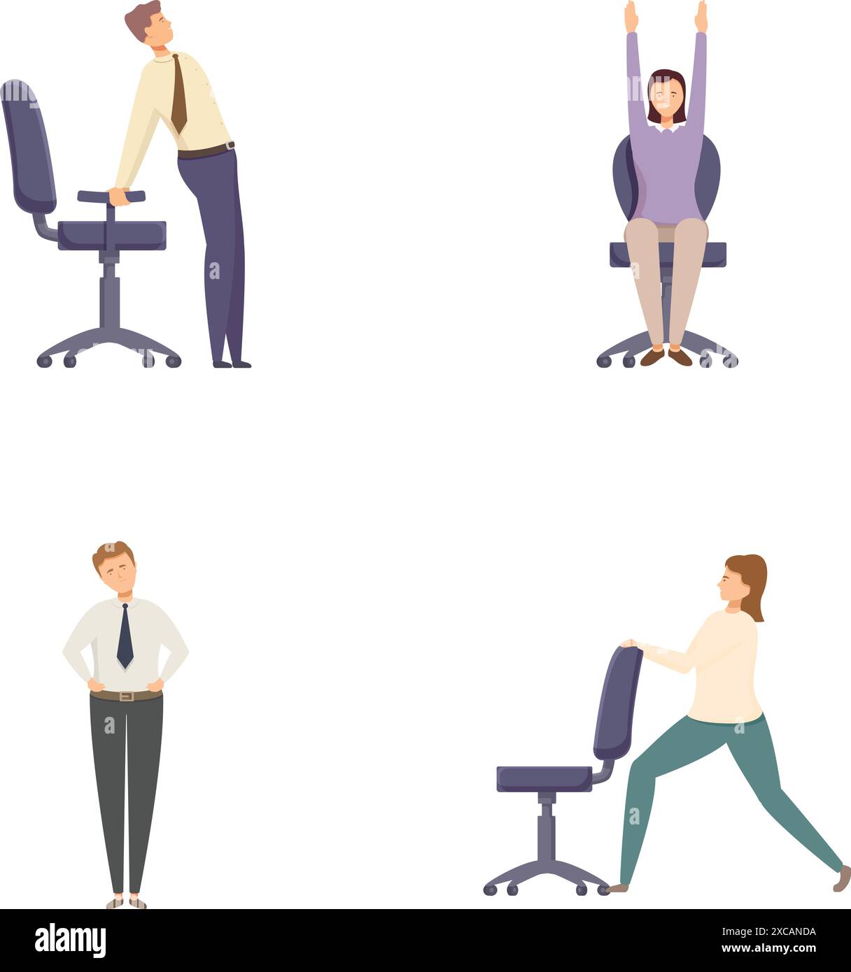 Sedentary workers Stock Vector Images - Alamy