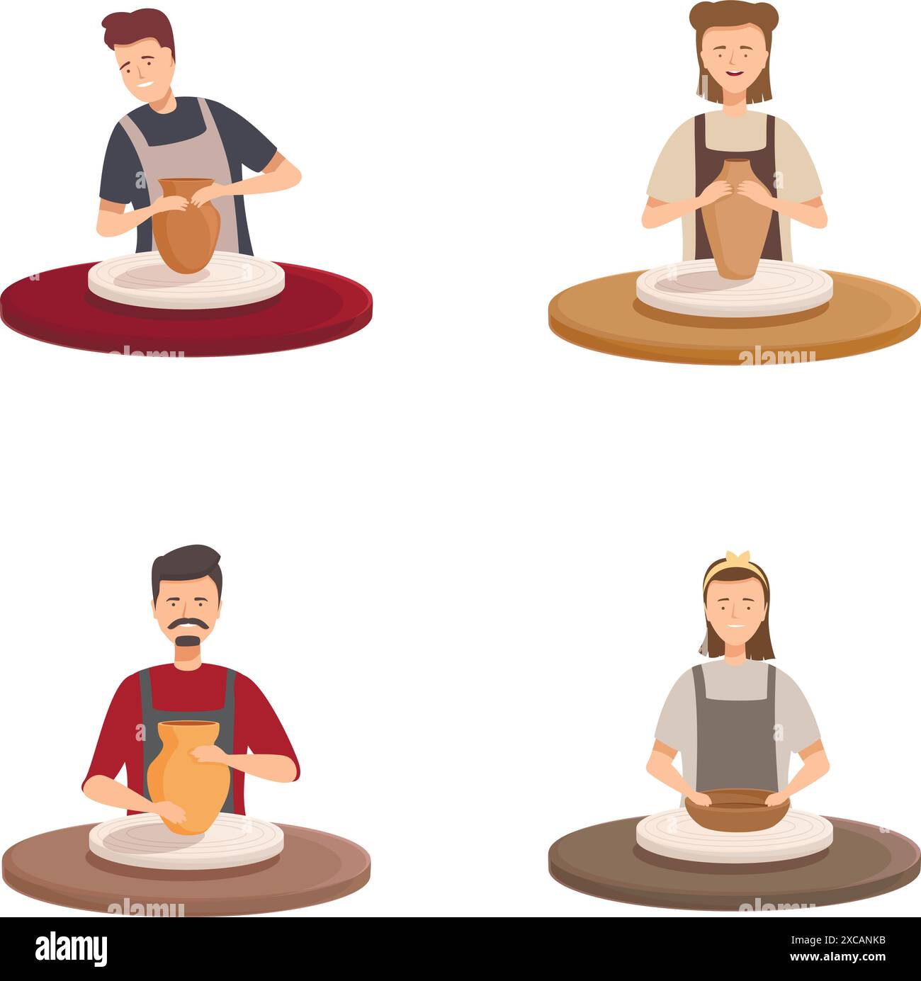 Collection of illustrations featuring various individuals focused on ...