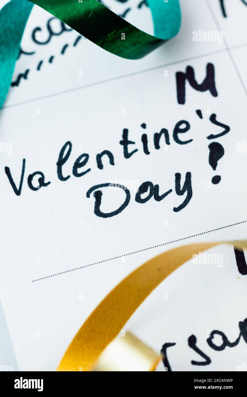 Valentines day marked on a calendar Photo Stock Photo - Alamy