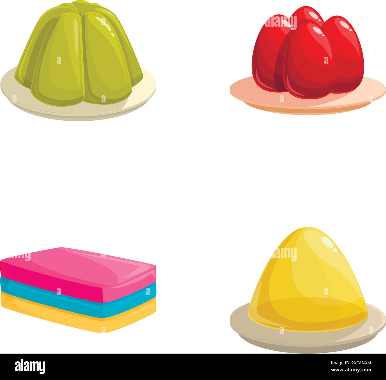 Vibrant and playful assorted cartoon desserts collection with colorful ...