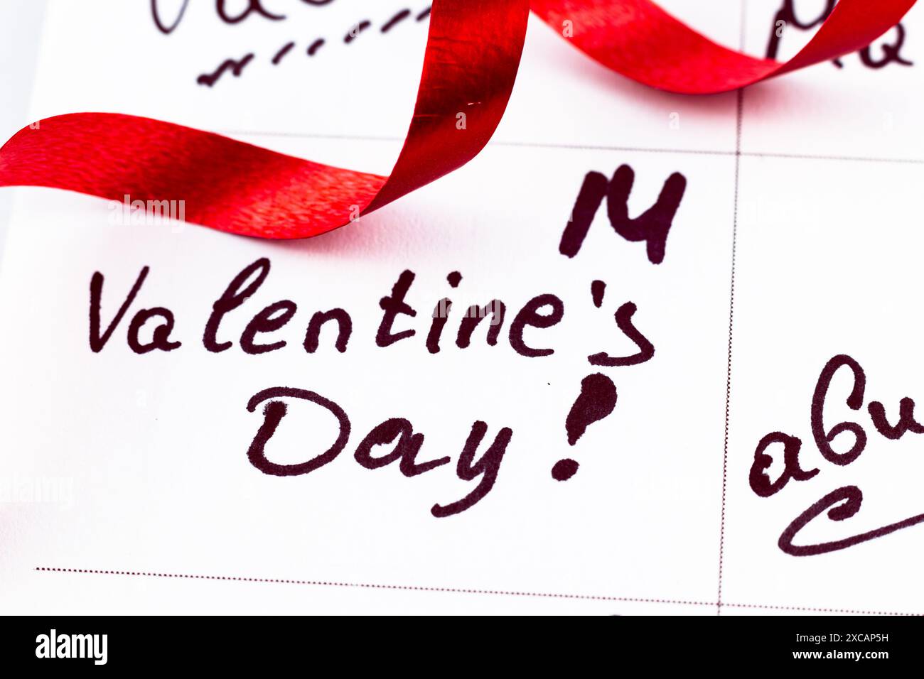 Valentines day marked on a calendar Photo Stock Photo - Alamy