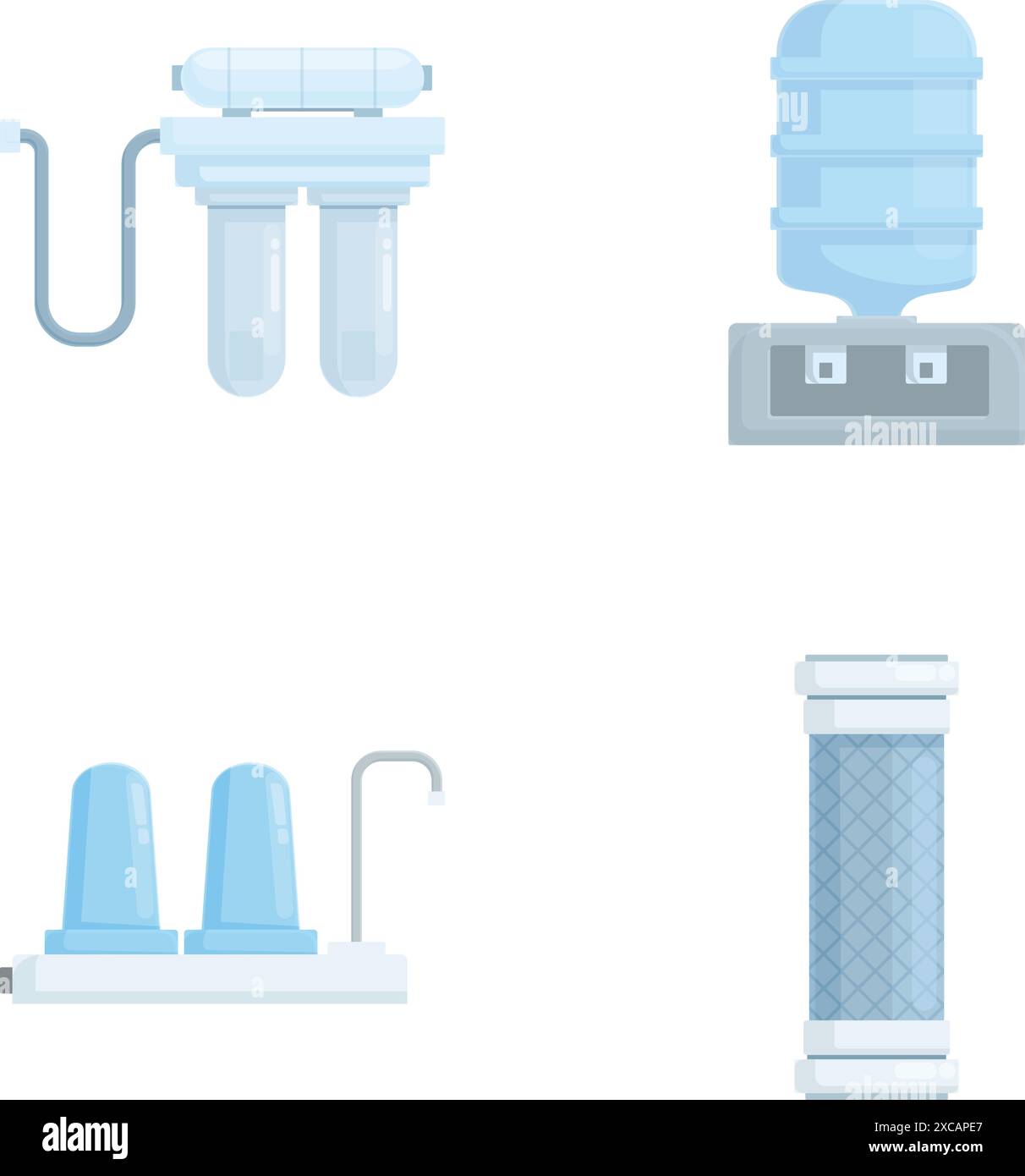 Collection of four flat icons illustrating different types of water ...