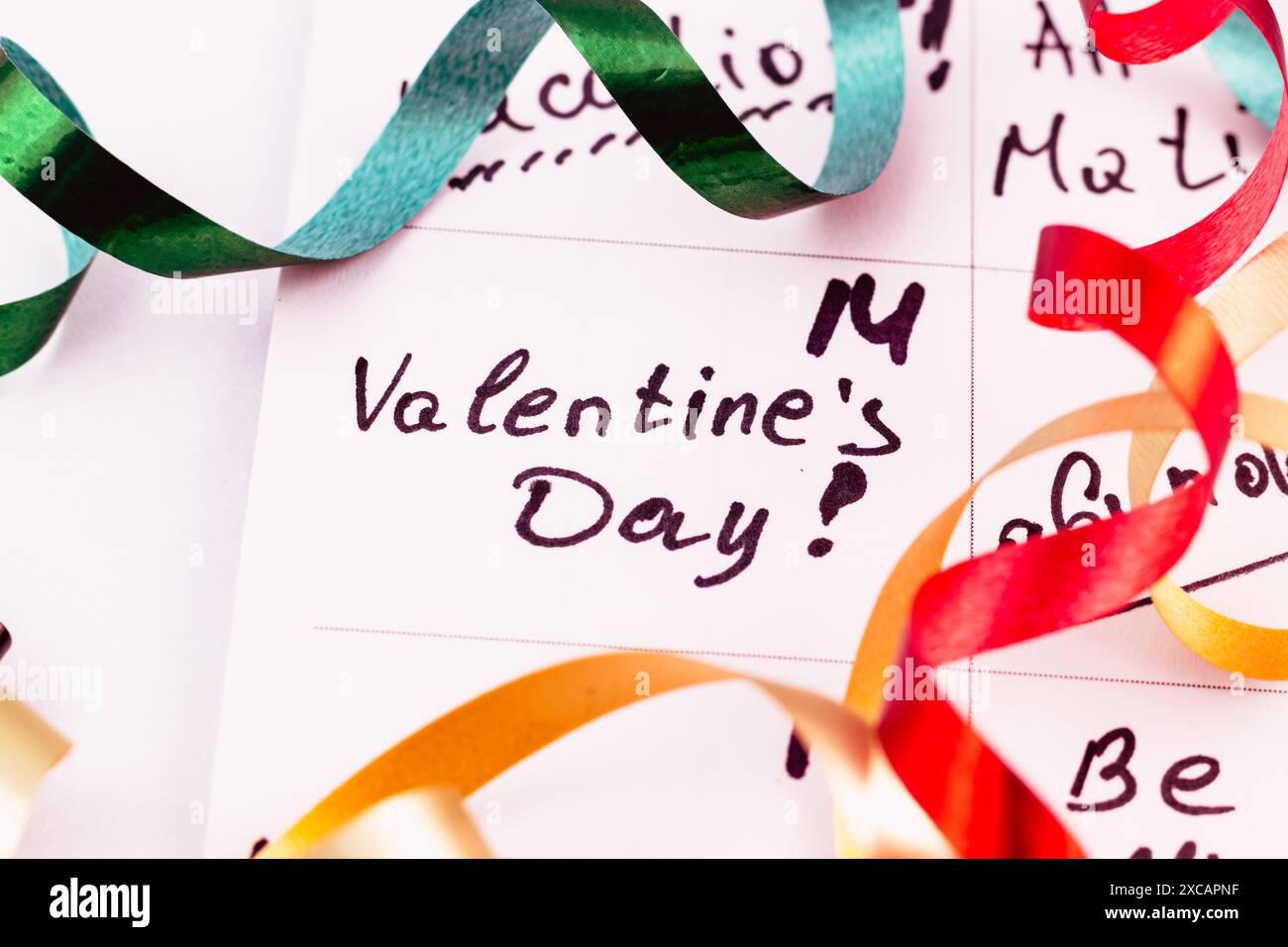 Valentines day marked on a calendar Photo Stock Photo - Alamy
