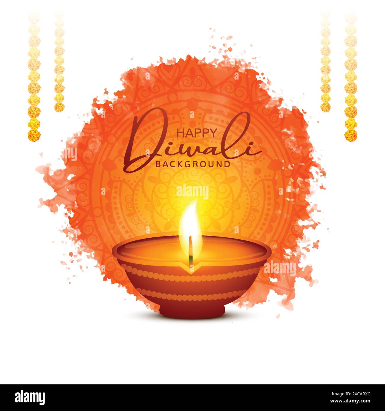 Happy diwali decorative oil lamp festival celebration card background Stock Vector Image & Art ...