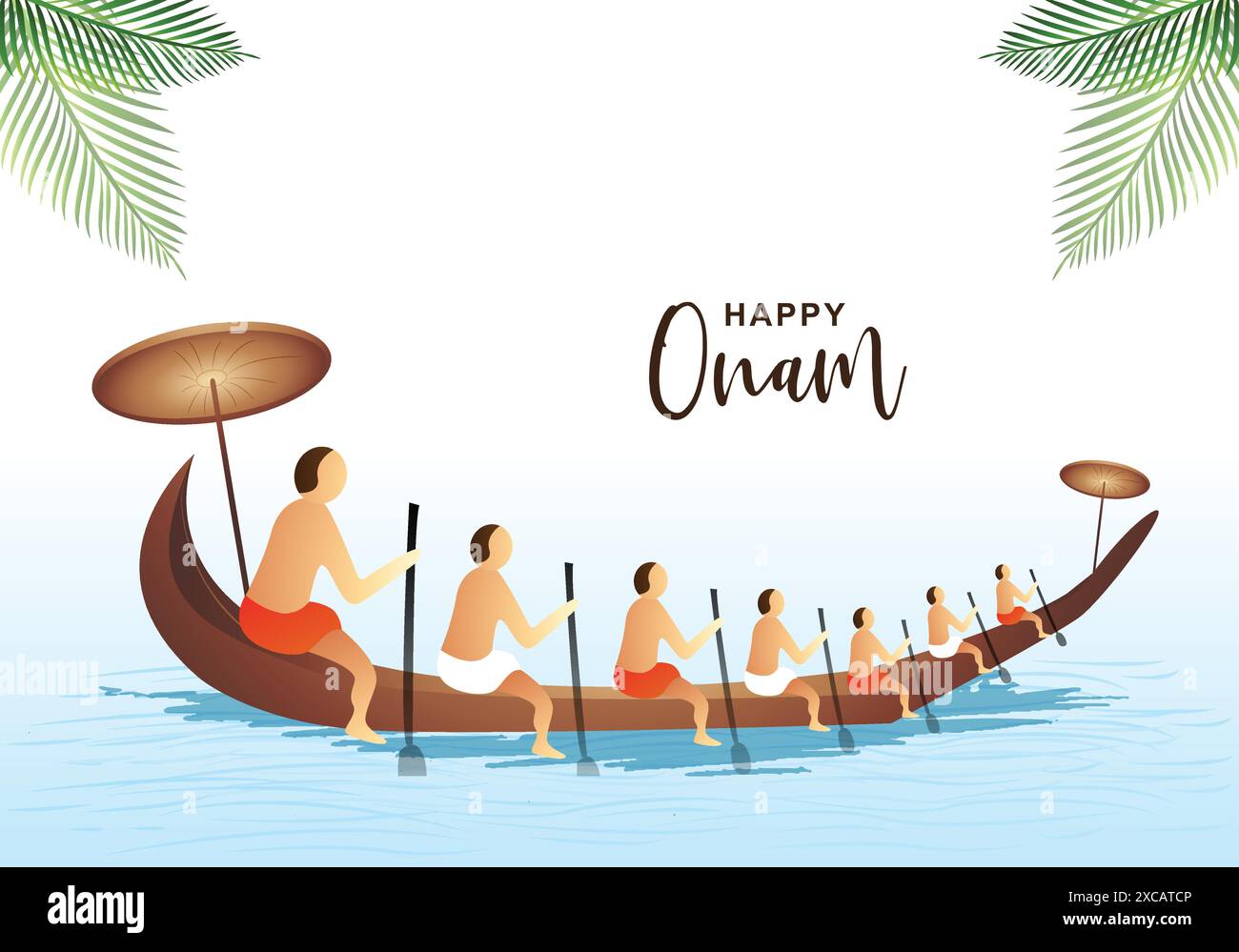 Snakeboat race in onam celebration card background Stock Vector Image ...