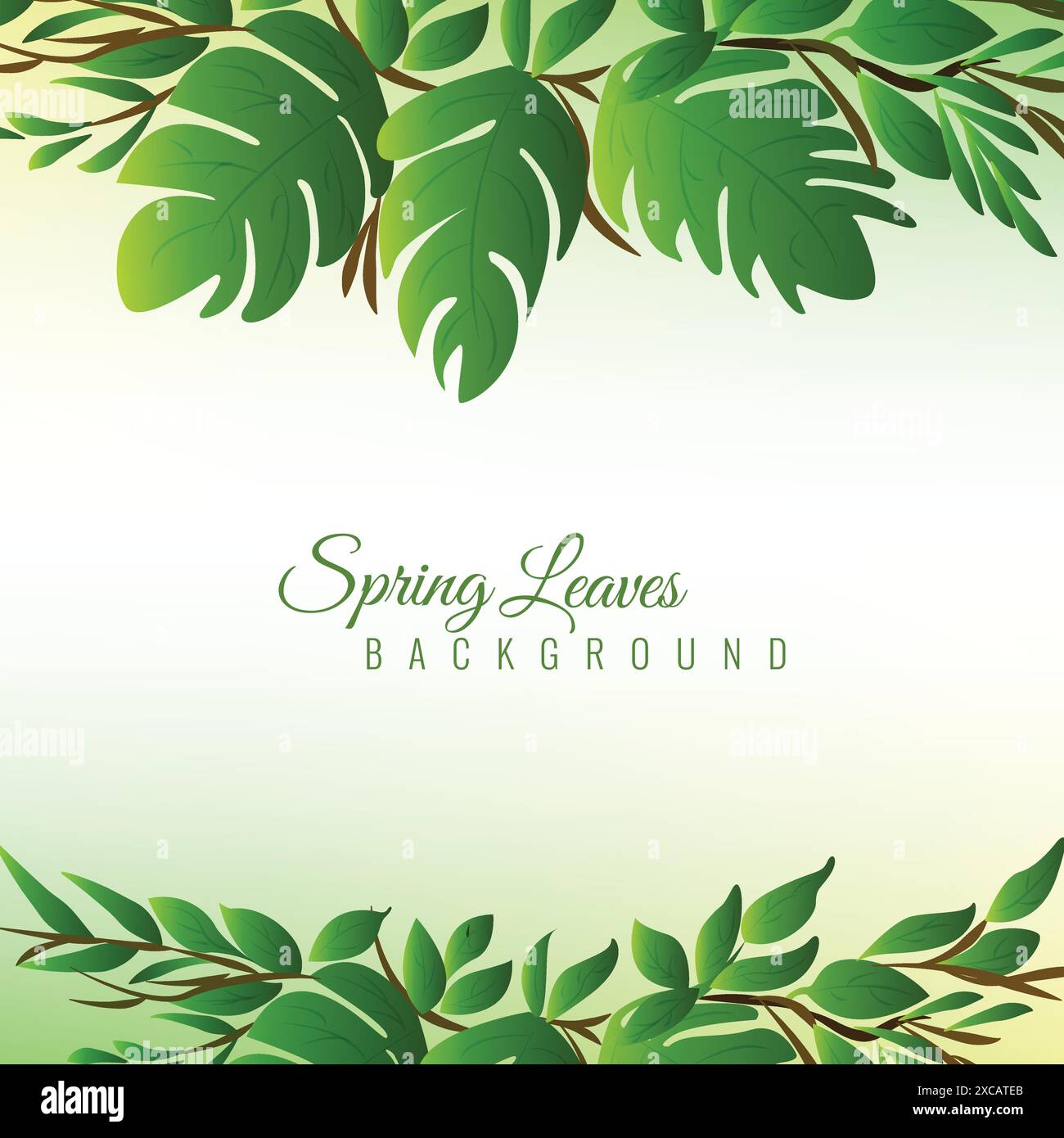 Decorative realistic tropical green leaves background Stock Vector ...