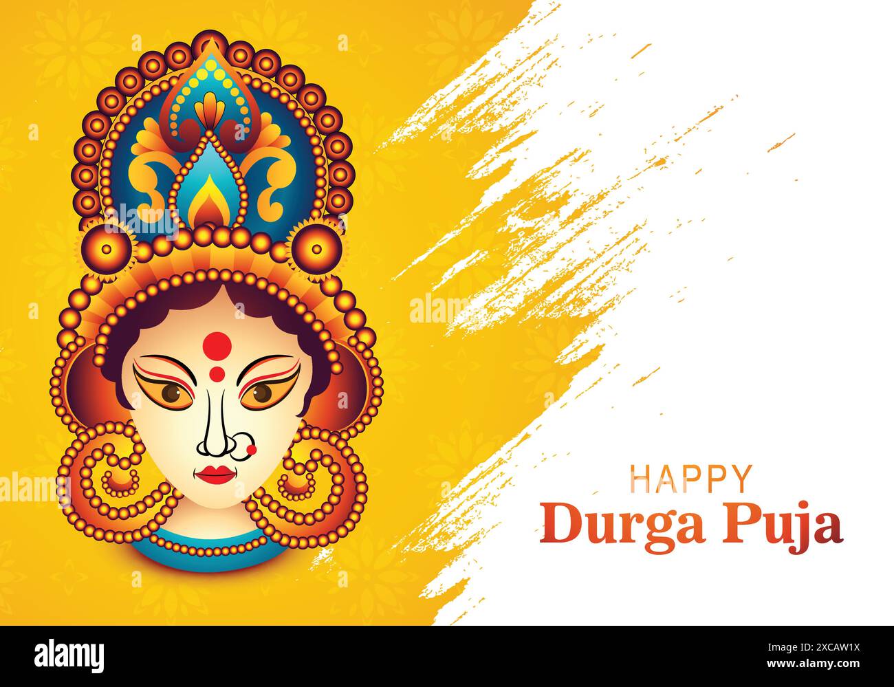 Happy durga pooja indian festival religious holiday card background ...