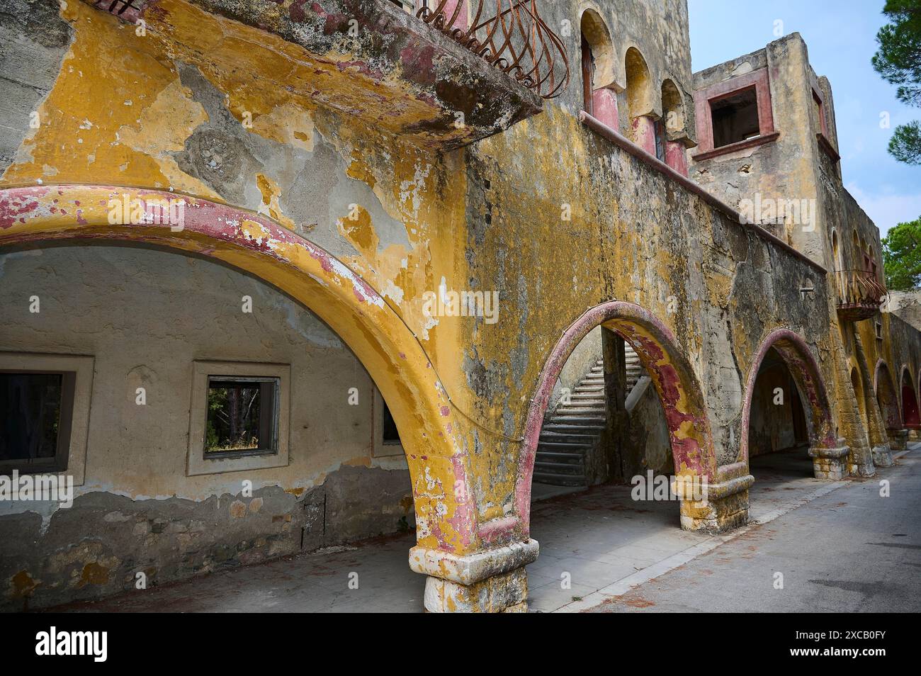 Abandoned architecture with dilapidated arches showing historical ...