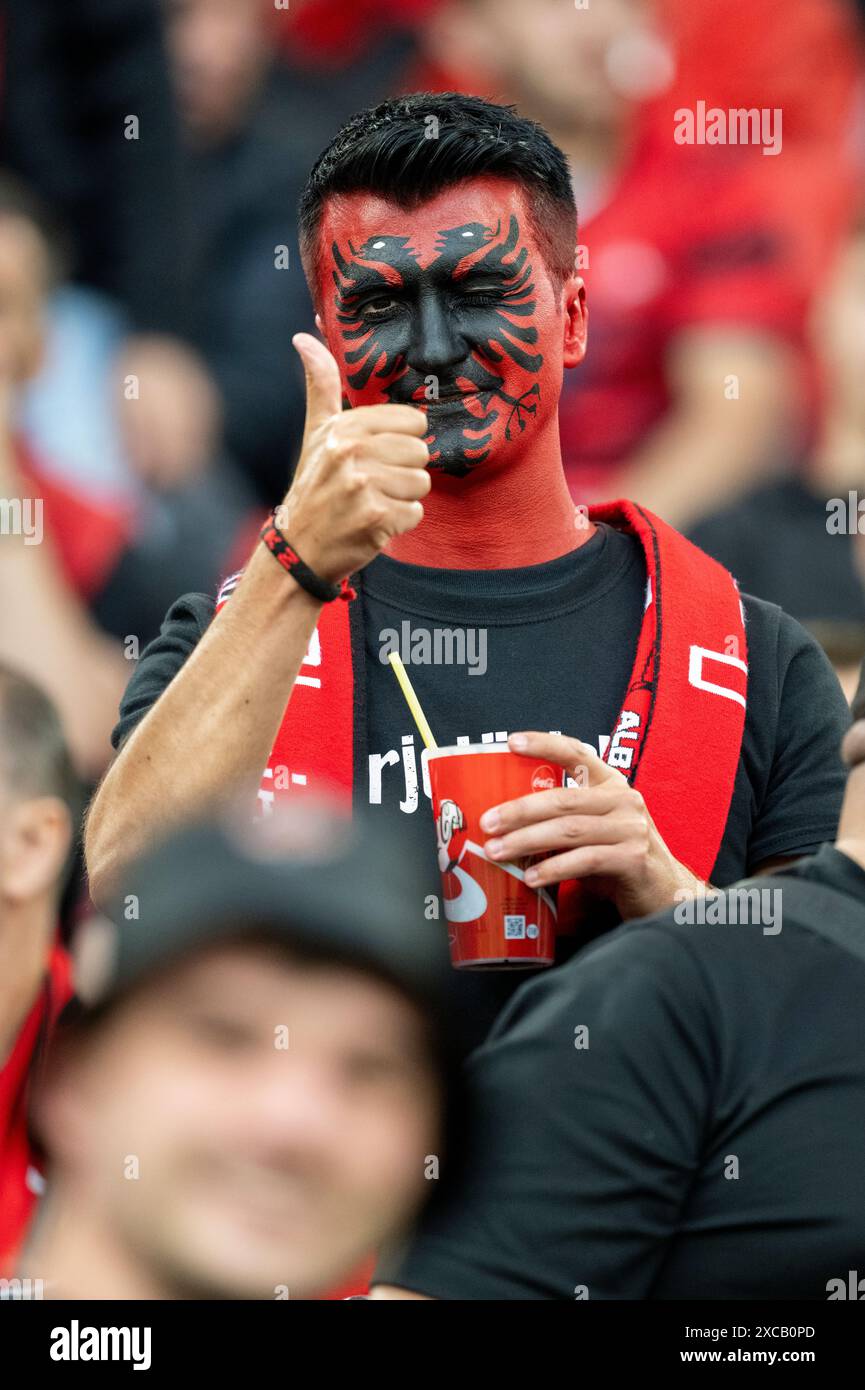 The Albanian fan enjoy the atmosphere during the 2024 UEFA EURO Group B ...
