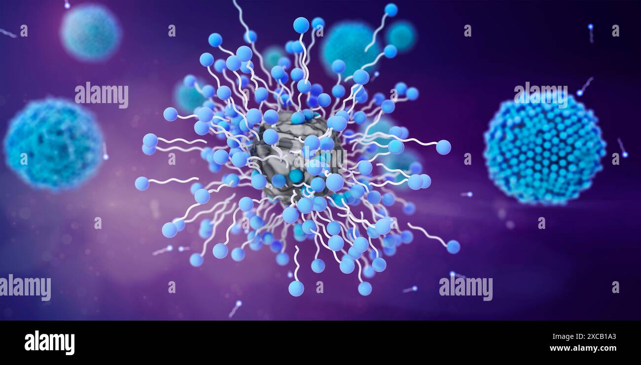 Illustration of soap molecules forming a micelle structure by ...