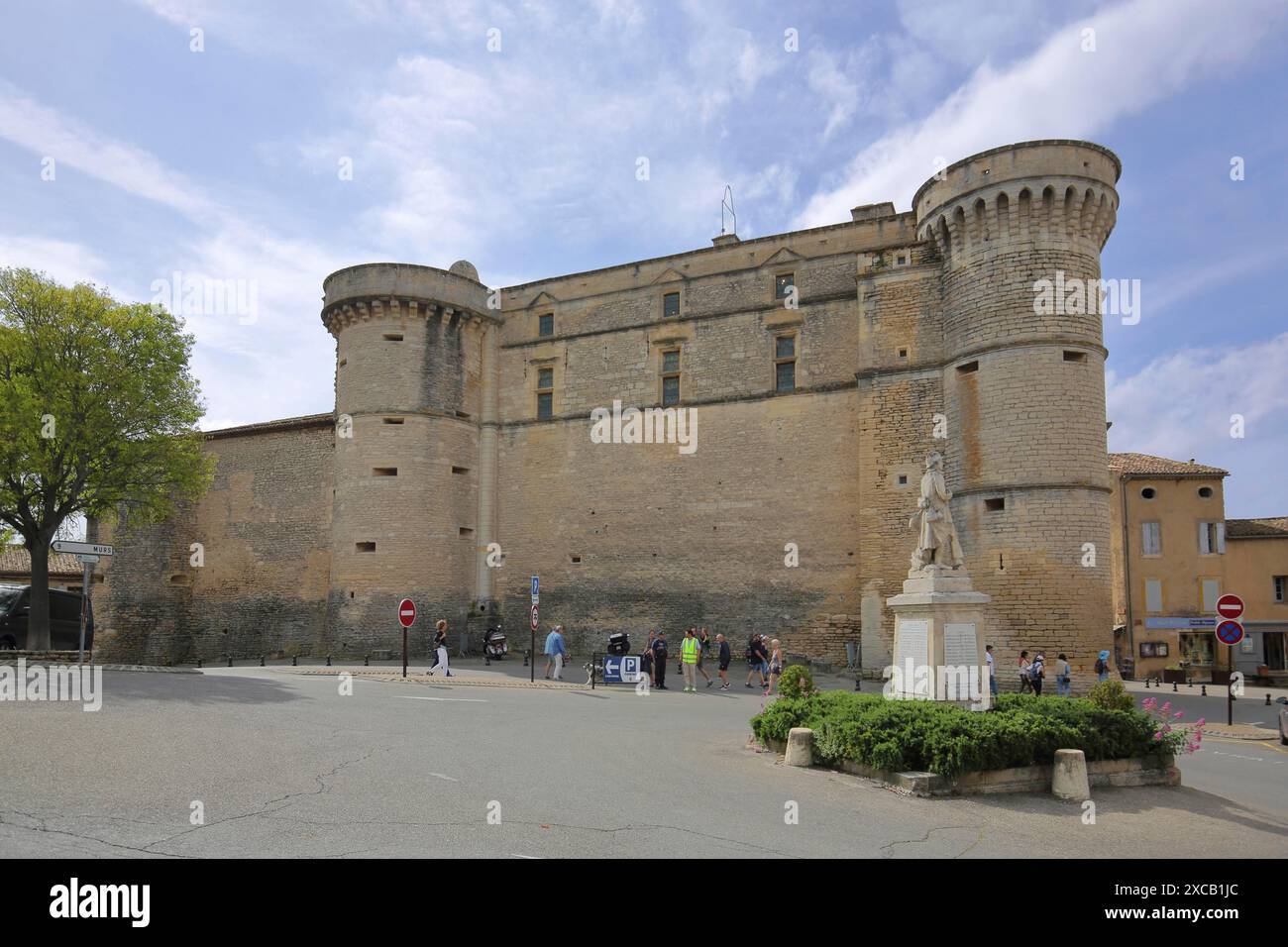 Chateau, castle, castle with historic town fortifications, mountain ...