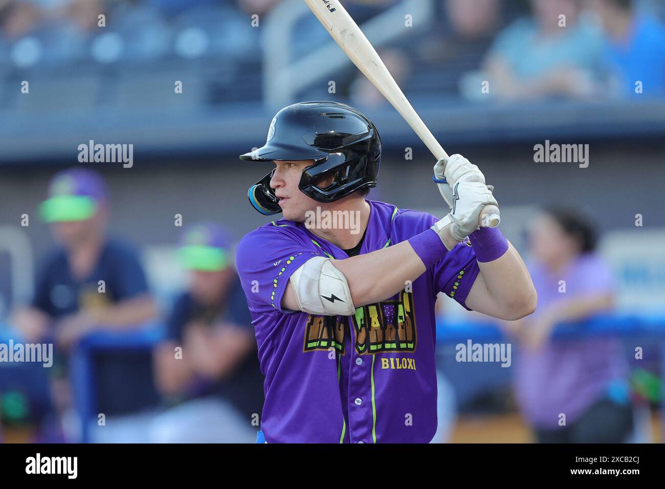 Biloxi, Mississippi, USA. 15th June, 2024. Biloxi infielder Mike Boeve ...