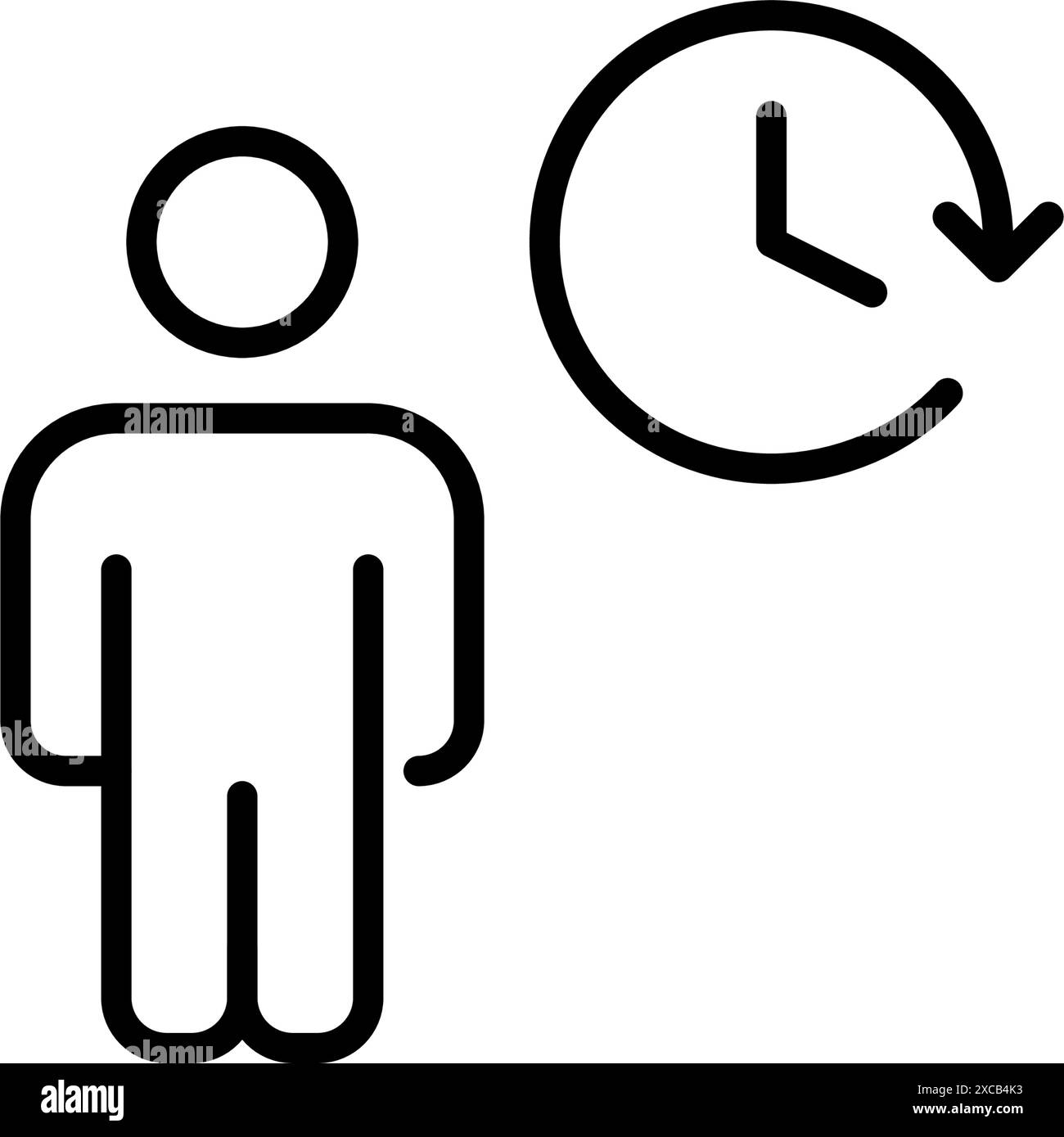 Person and clock. Time management, punctuality. Appointment scheduling ...