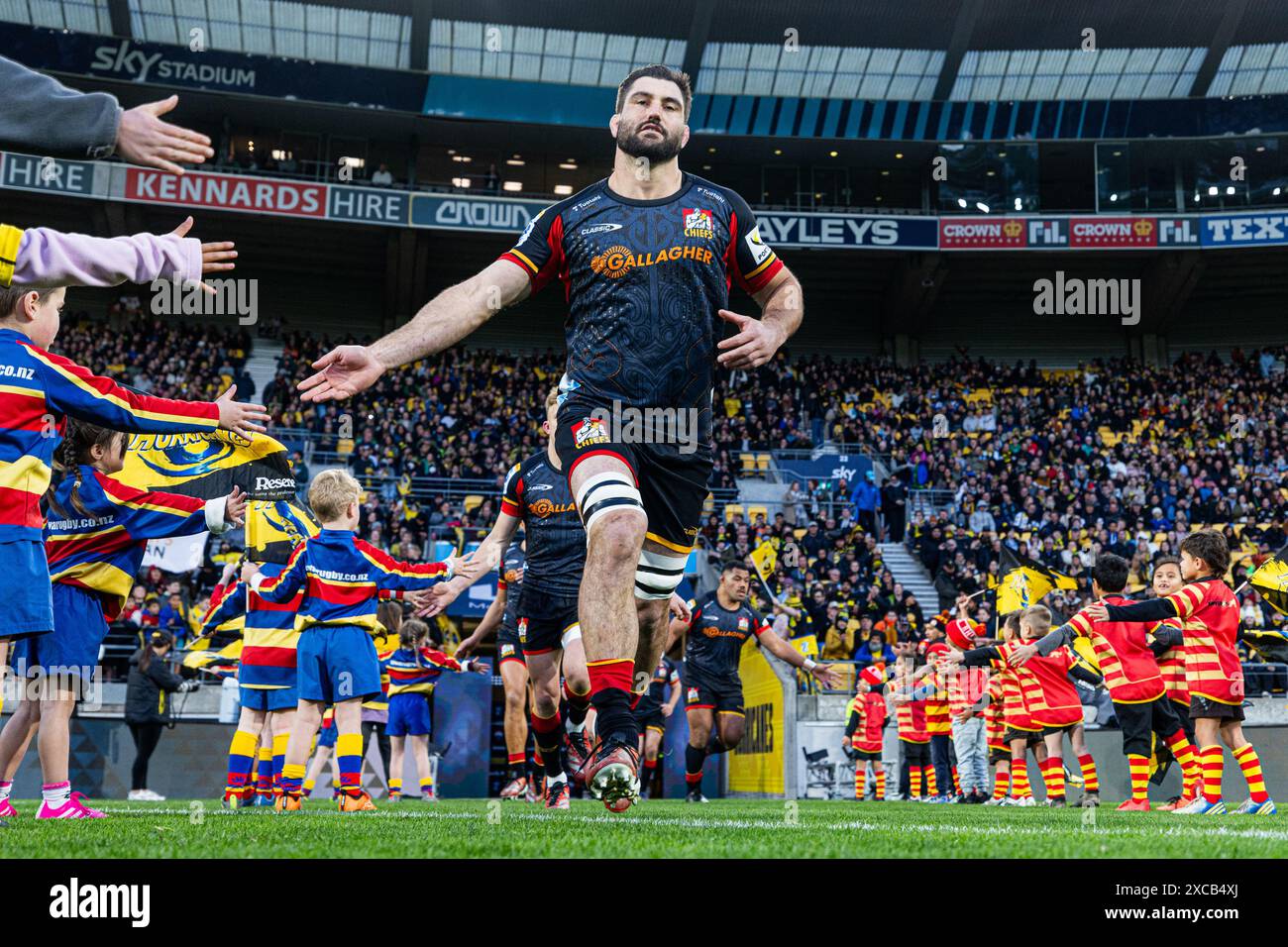 Wellington, New Zealand, 15 June, 2024. Luke Jacobson of the Chiefs ...