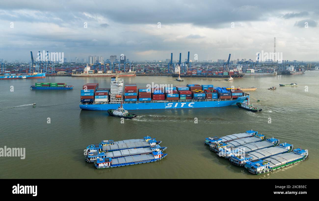 April 16, 2024: panoramic view of Cat Lai international port, Ho Chi ...